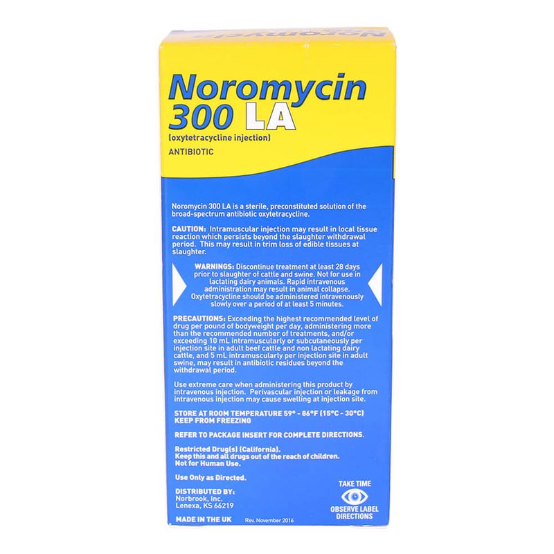 Noromycin 300 LA for Cattle and Swine - Pet Supplies 4 Less