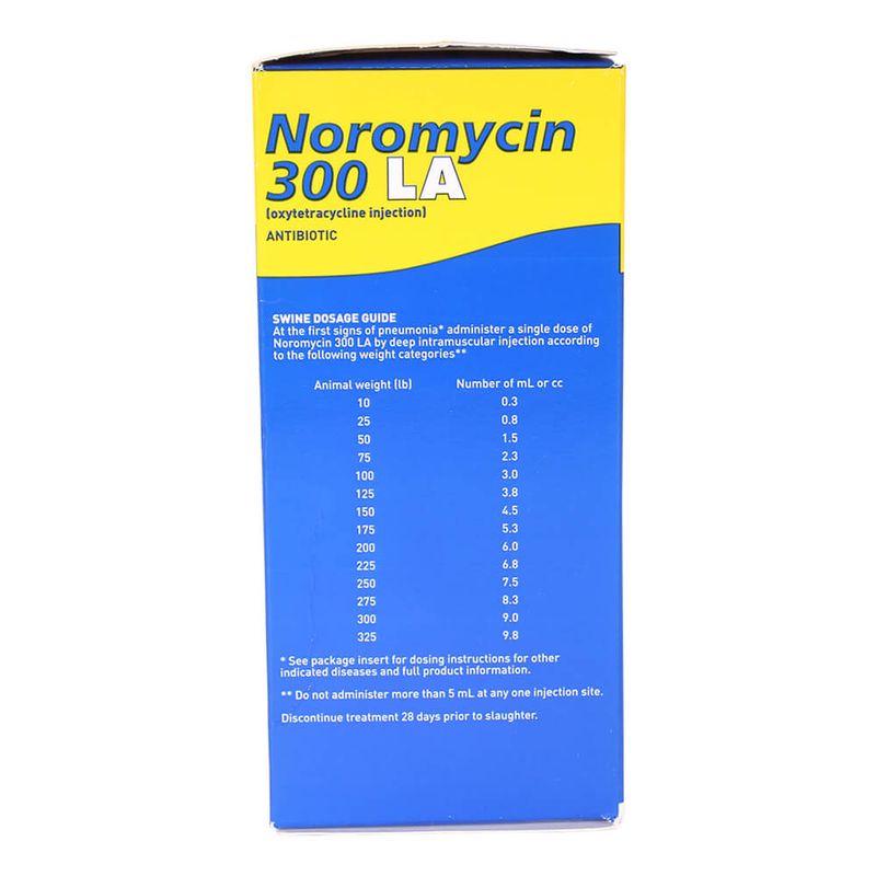 Noromycin 300 LA for Cattle and Swine - Pet Supplies 4 Less