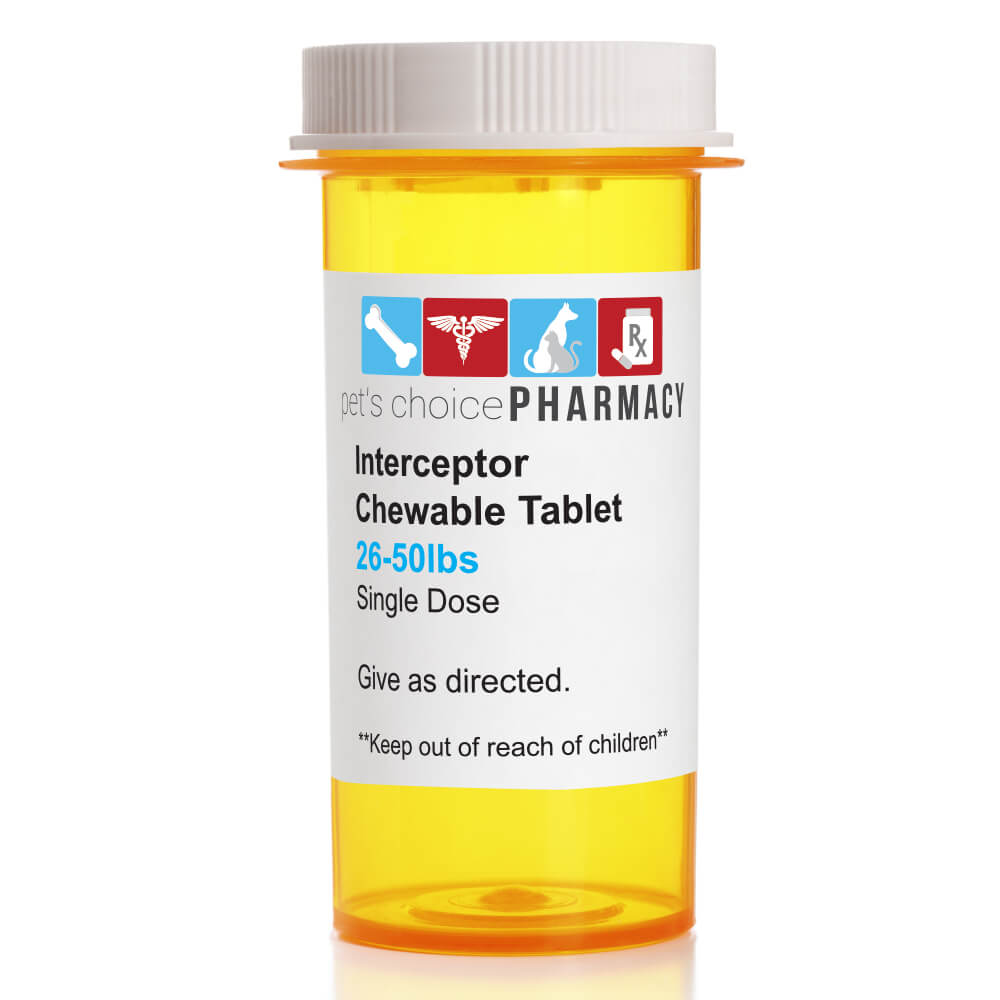Rx Interceptor, 26-50 lbs Yellow 11.5mg Single Tablet - Lambert Vet ...