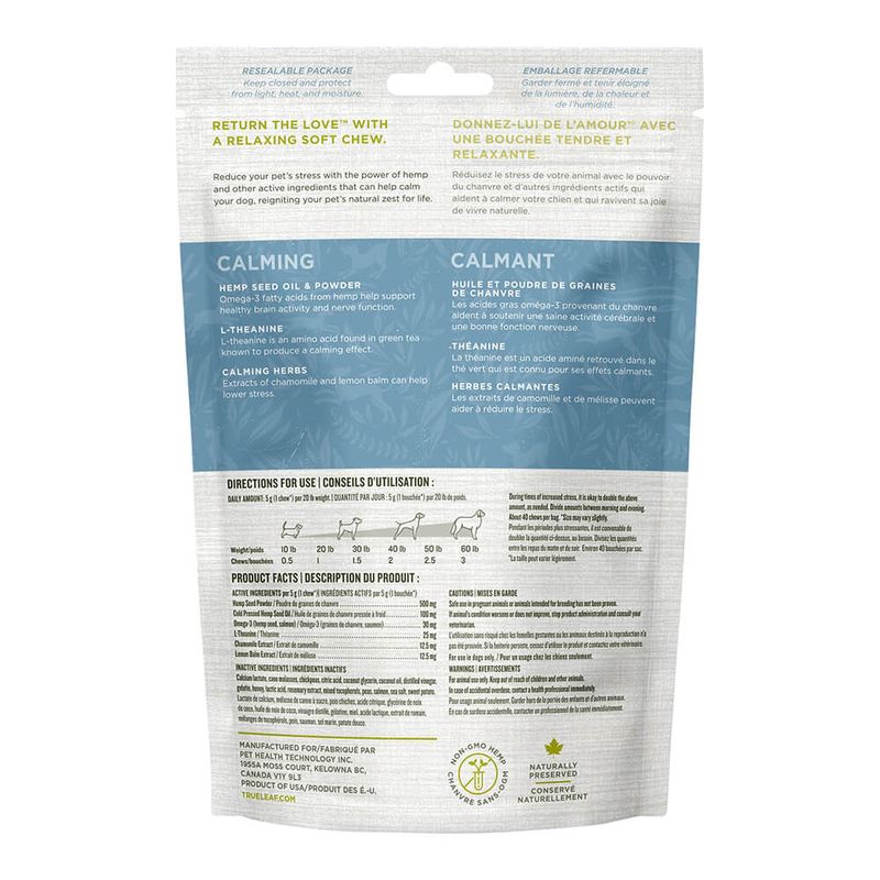 True Leaf Hemp Calming Chews 200g - Pet Supplies 4 Less