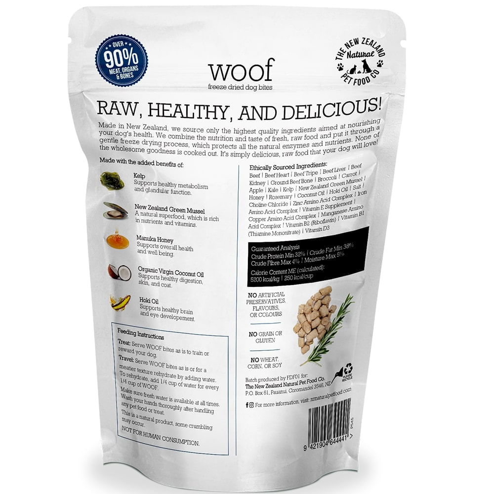 Woof Beef Freeze Dried Treat 1.76oz - Lambert Vet Supply | Dog, Cat ...