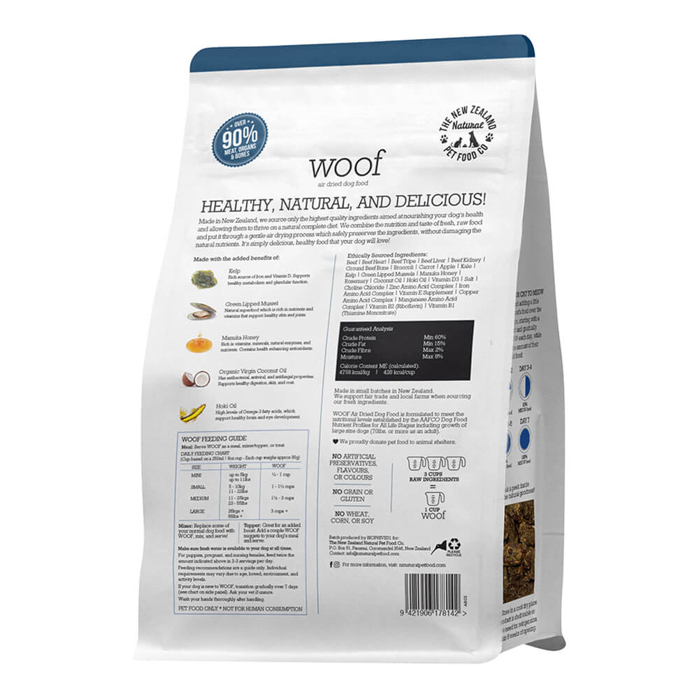Woof Beef Air Dried Food 26.5oz - Pet Supplies 4 Less