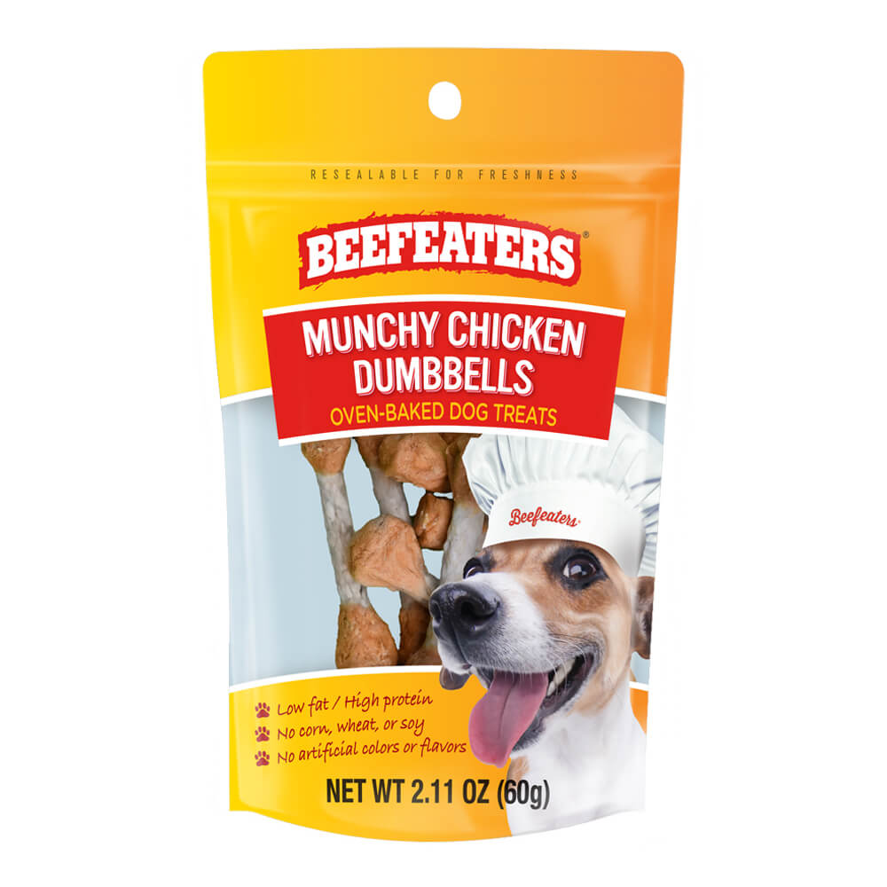 Beefeaters Munchy Chicken Dumbbells, 2.11oz - Lambert Vet Supply | Dog ...