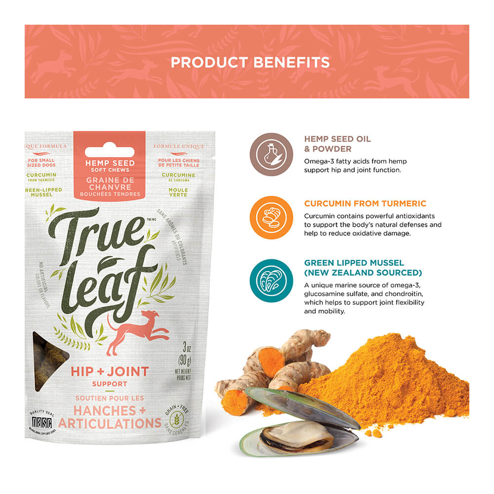 True Leaf Hemp Hip + Joint Chews - Lambert Vet Supply | Dog, Cat, Horse ...