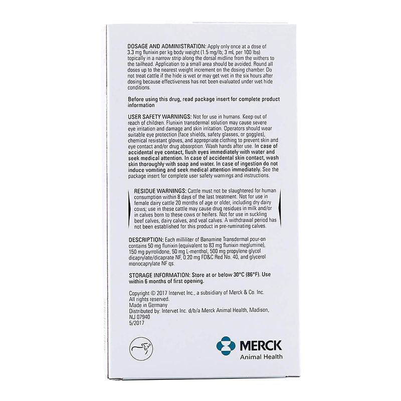 Rx Banamine Transdermal for Cattle, 250mL - Pet Supplies 4 Less