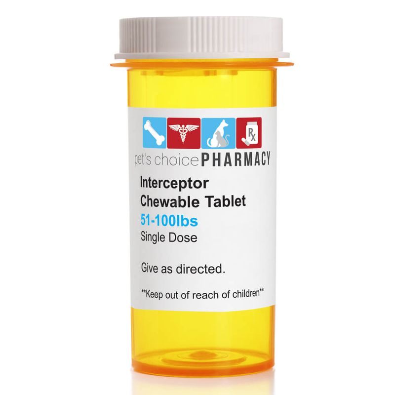 Rx Interceptor 51-100 lbs White Single Tablet - Lambert Vet Supply ...