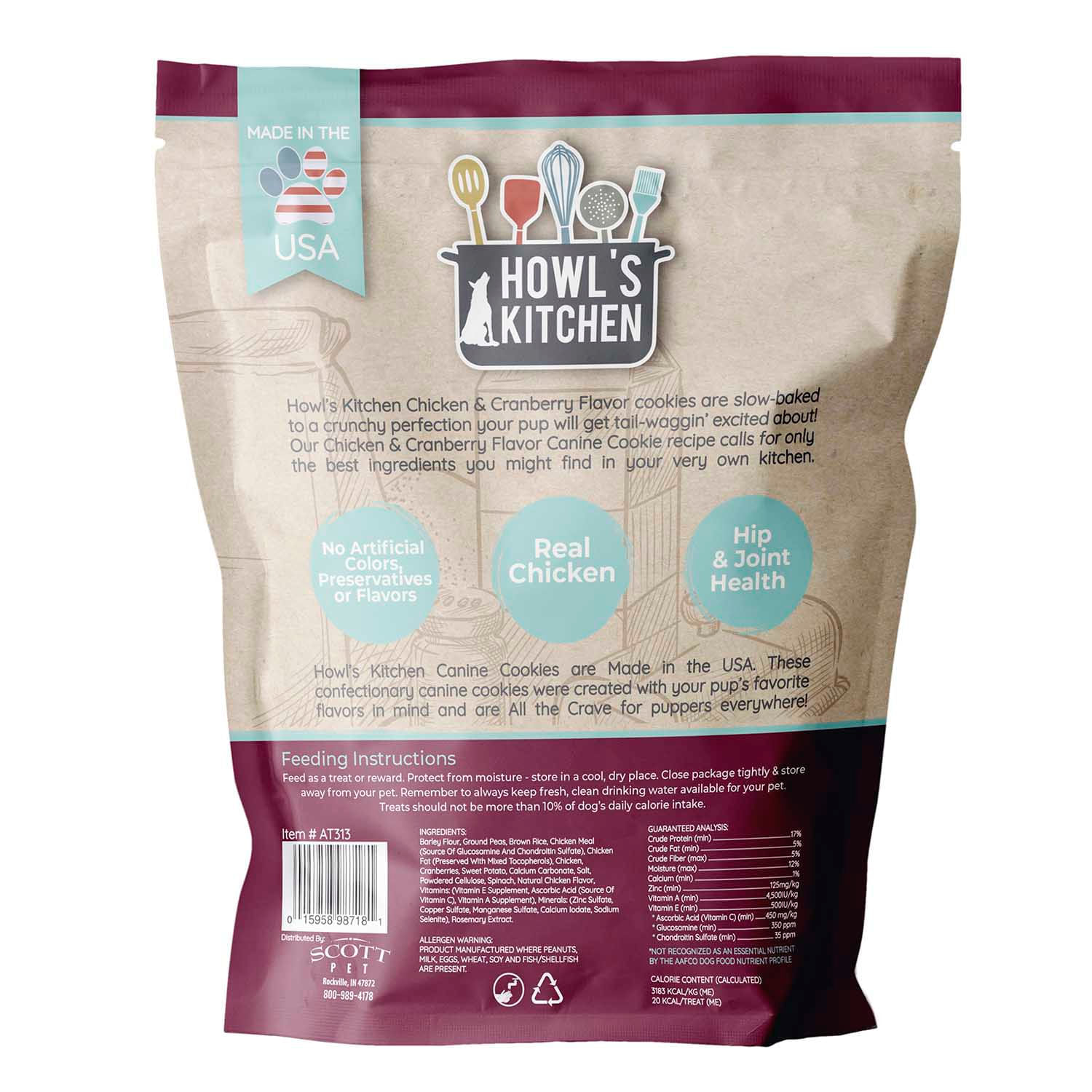 Howl's Kitchen Chicken & Cranberry Cookies Dog Treats, 10 oz - Pet ...