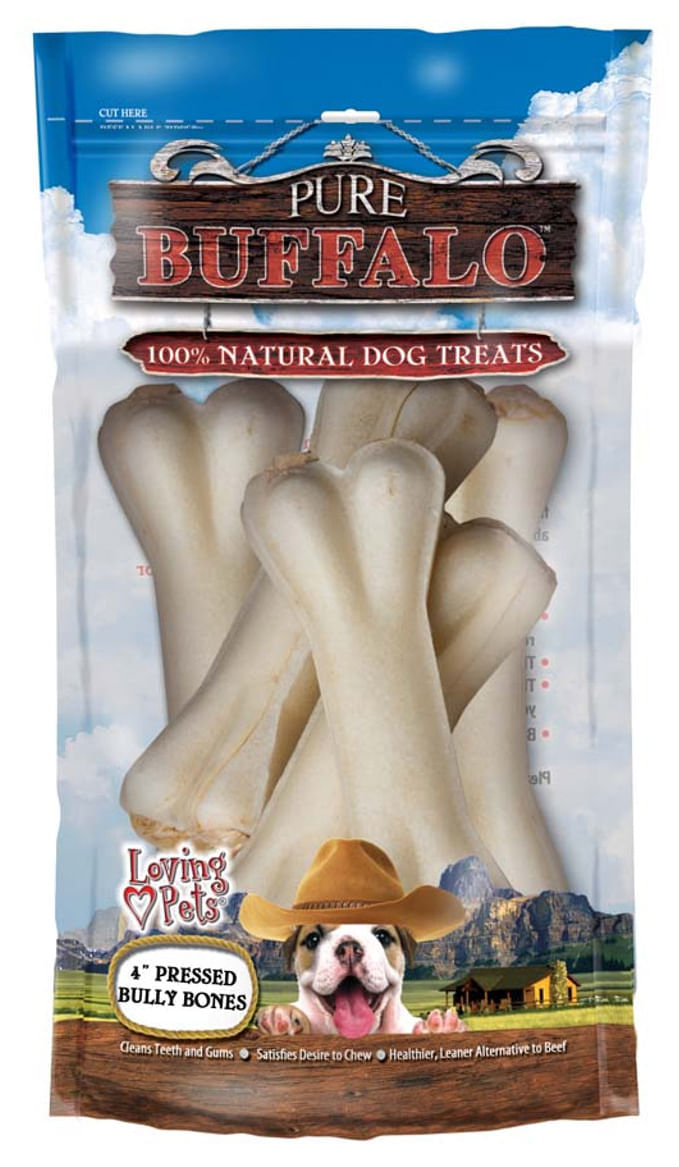 Pure Buffalo Pressed Bully Bone Dog Treats - Pet Supplies 4 Less