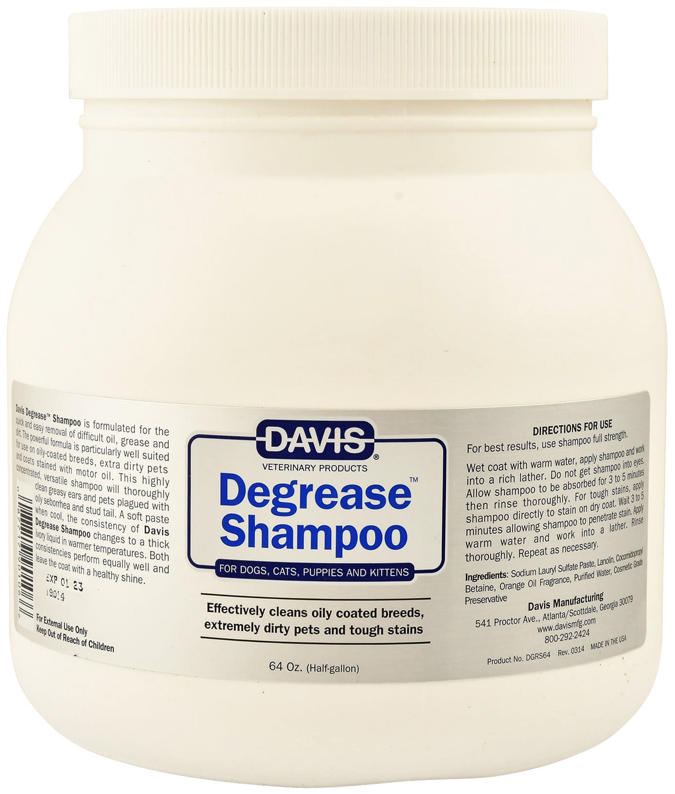 Davis Degrease Shampoo For Dogs & Cats - Pet Supplies 4 Less