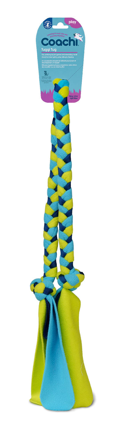 Coachi Tuggi Tug Navy, Lime & Light Blue Dog Toy - Lambert Vet Supply ...